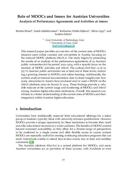 (PDF) Role of MOOCs and Imoox for Austrian Universities Analysis of ...