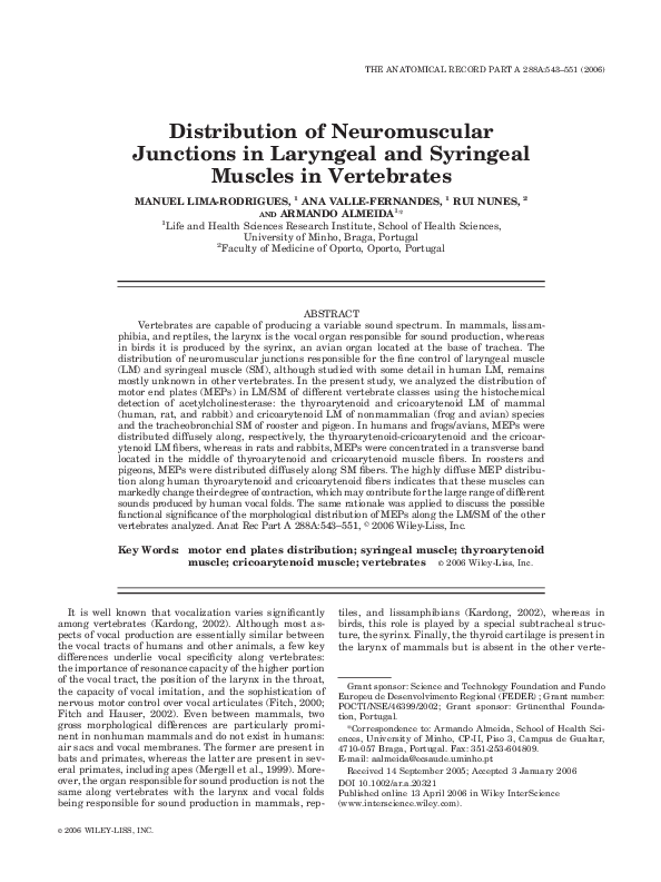 (PDF) Distribution of neuromuscular junctions in laryngeal and ...