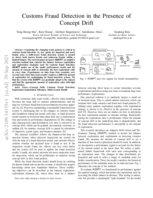 (PDF) Customs Fraud Detection in the Presence of Concept Drift