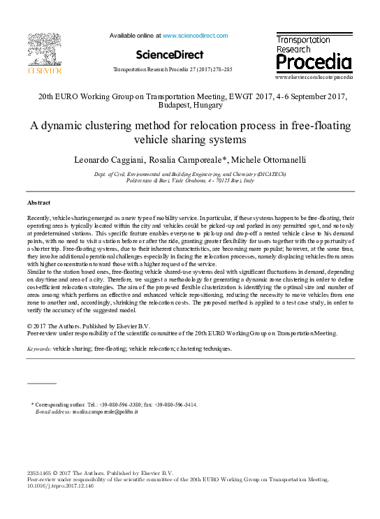 (PDF) A dynamic clustering method for relocation process in free-floating vehicle sharing ...