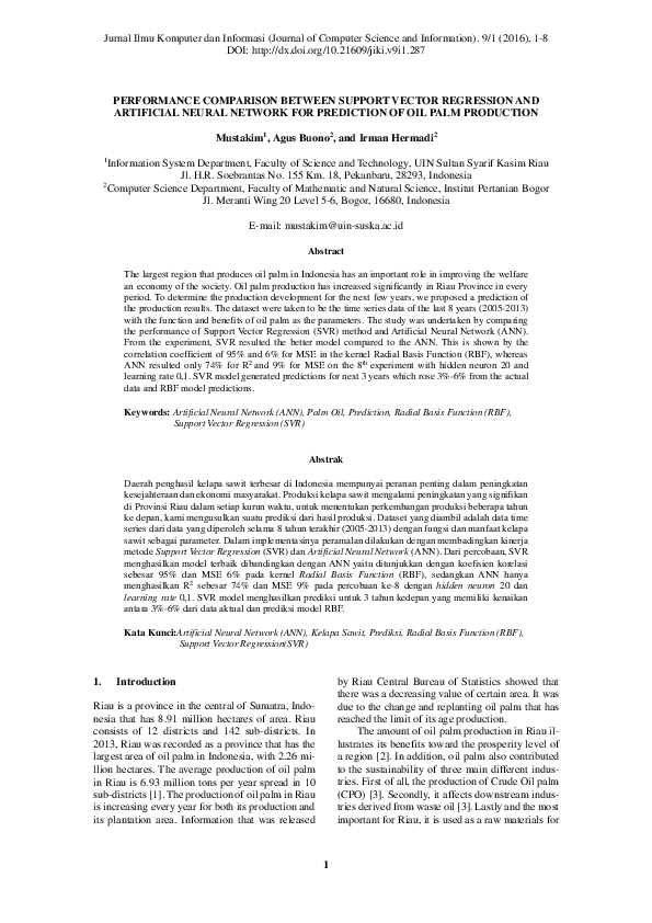 (PDF) Performance Comparison Between Support Vector Regression and Artificial Neural Network for ...