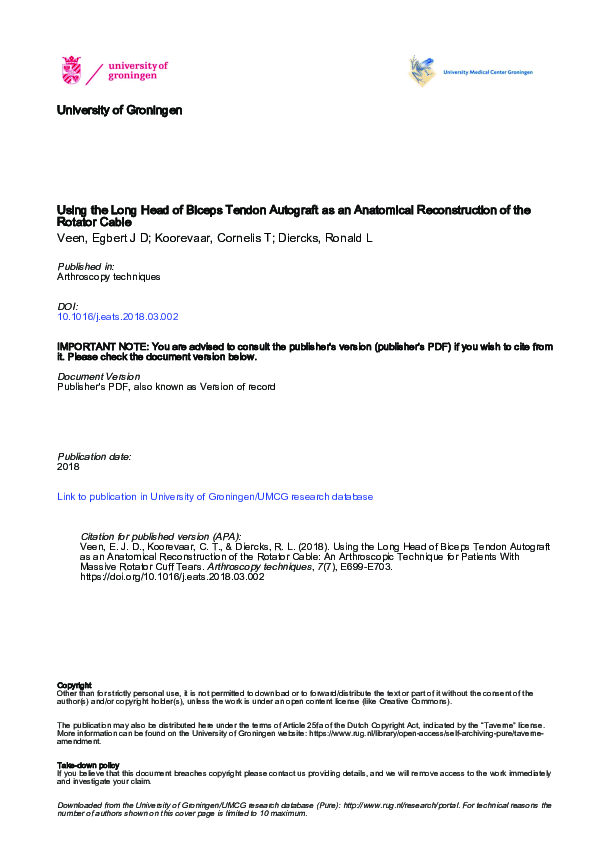 (PDF) Using the Long Head of Biceps Tendon Autograft as an Anatomical ...