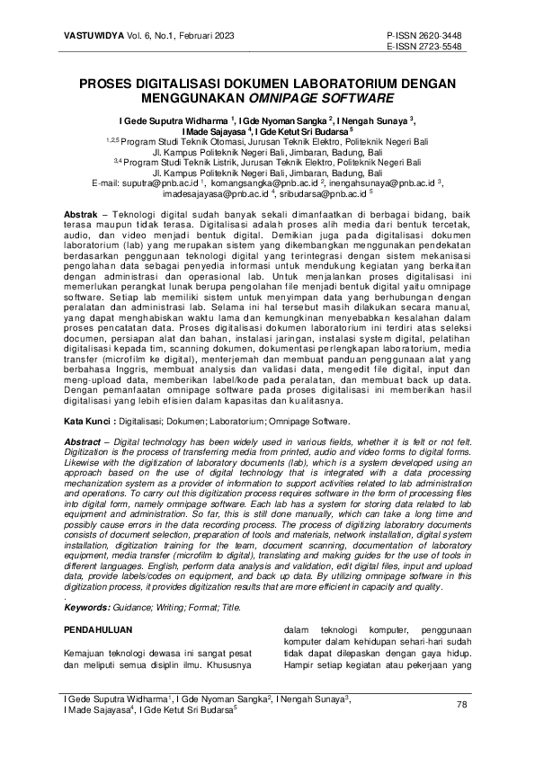(PDF) Proses Digitalisasi Dokumen Laboratorium Dengan Menggunakan ...