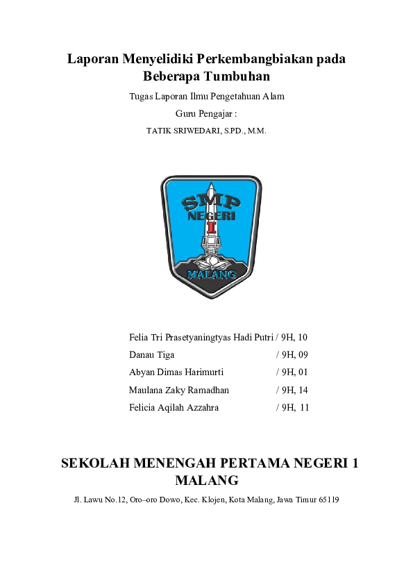(DOC) LAPORAN PENGAMATAN TUMBUHAN