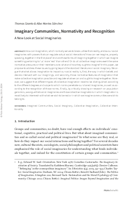 (PDF) Imaginary Communities, Normativity and Recognition: A New Look at ...