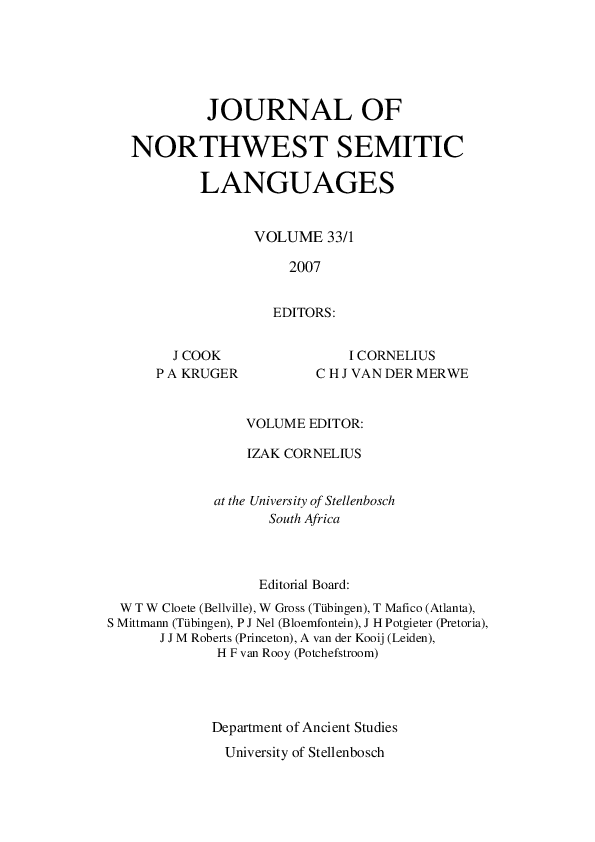 (PDF) The qatal verb form and the conjunction אוֹ in Biblical Hebrew