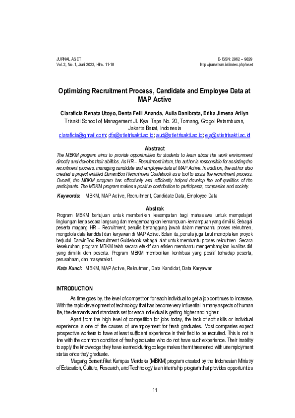 (PDF) Optimizing Recruitment Process, Candidate and Employee Data at ...