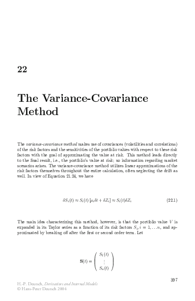 Pdf The Variance Covariance Method