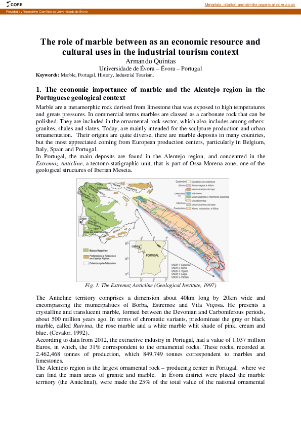 (PDF) The role of marble between as an economic resource and cultural ...