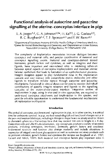 (PDF) Functional analysis of autocrine and paracrine signalling at the ...