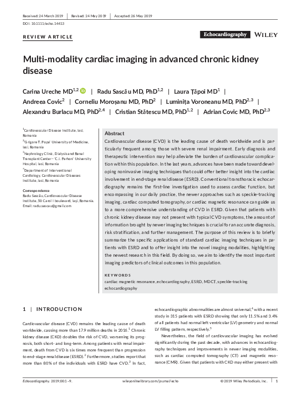 (PDF) Multi-modality cardiac imaging in advanced chronic kidney disease