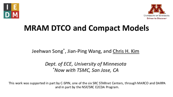 (PDF) MRAM DTCO and Compact Models