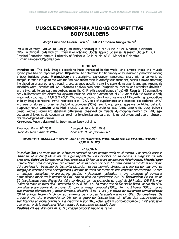 (PDF) Muscle Dysmorphia Among Competitive Bodybuilders | jorge guerra ...