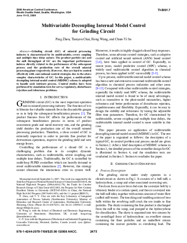 (PDF) Multivariable decoupling internal model control for grinding ...
