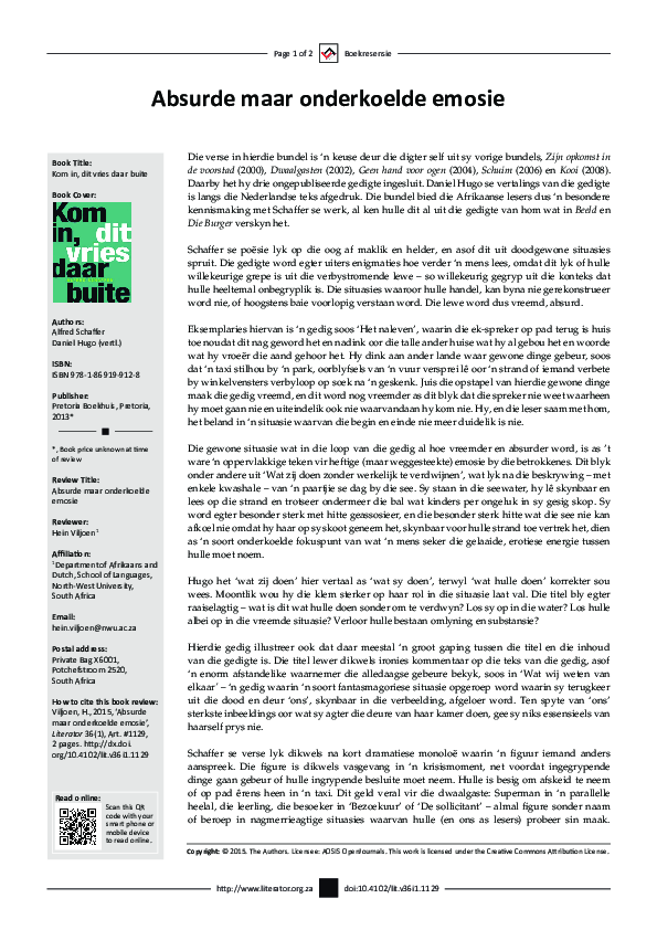 (PDF) Absurde maar onderkoelde emosie