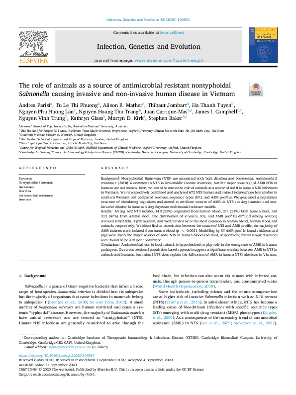 (PDF) The role of animals as a source of antimicrobial resistant ...