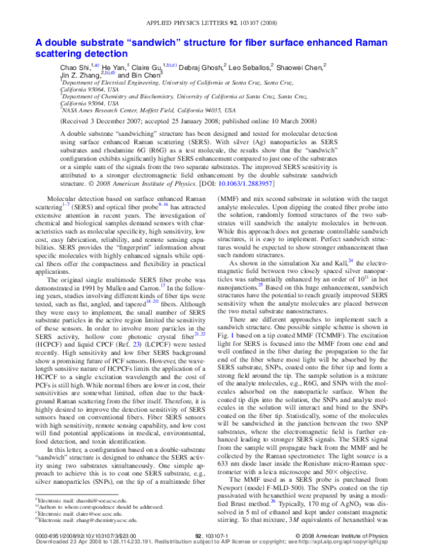 (PDF) A double substrate “sandwich” structure for fiber surface ...