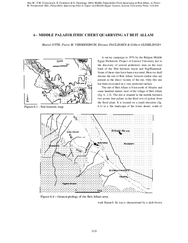 (PDF) Middle Palaeolithic Chert Quarying at Beit Allam