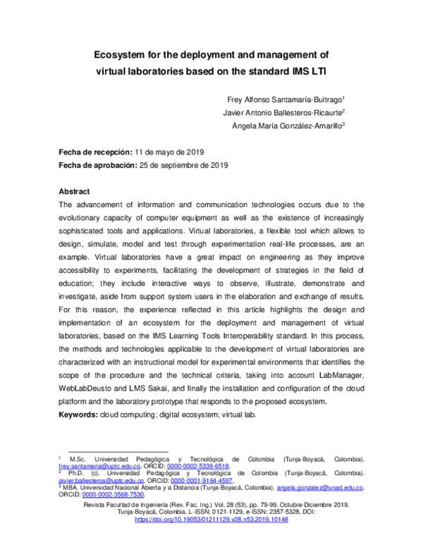 (PDF) Ecosystem for the deployment and management of virtual laboratories based on the standard ...