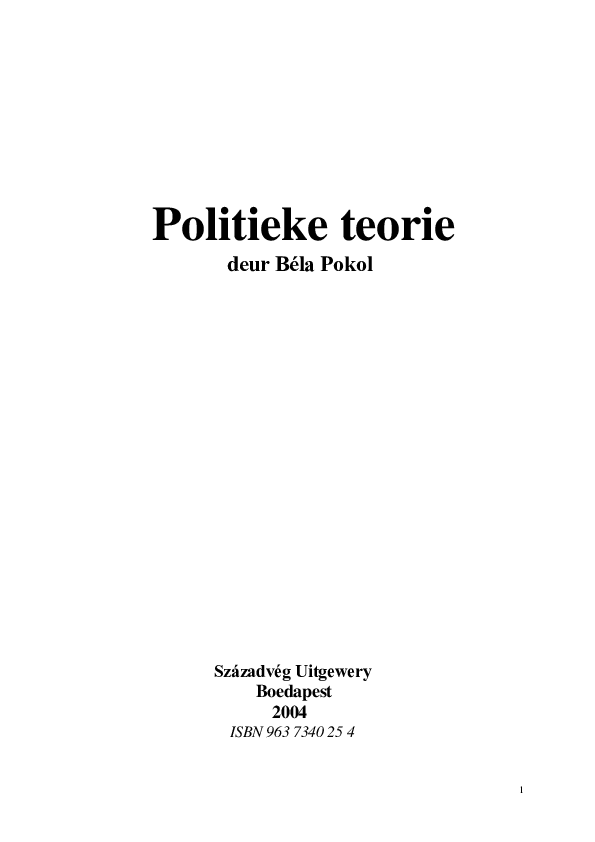 (PDF) Politieke teorie | Béla Pokol - Academia.edu