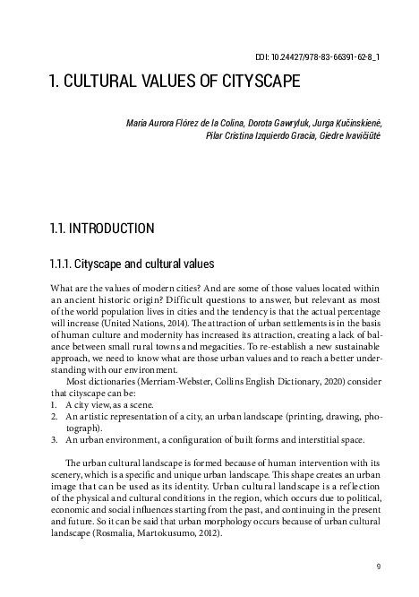 (PDF) CULTURAL VALUES OF CITYSCAPE [in:] Future of the city