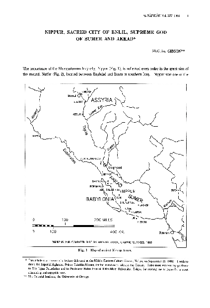 (PDF) Nippur, Sacred City of Enlil, Supreme God of Sumer and Akkad