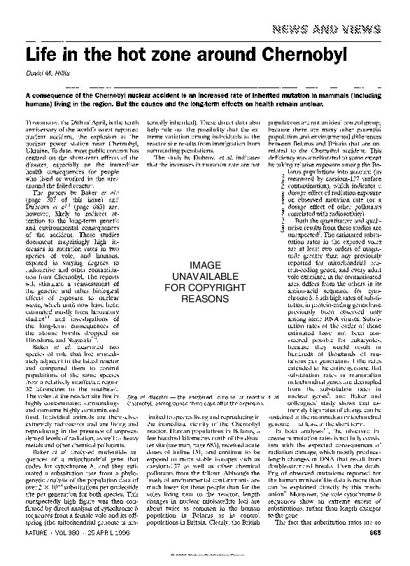 (PDF) Life in the hot zone around Chernobyl