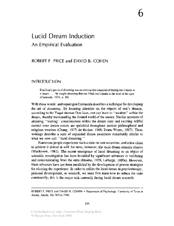(PDF) Lucid Dream Induction