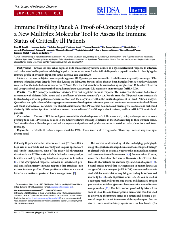 (PDF) Immune Profiling Panel: A Proof-of-Concept Study of a New ...