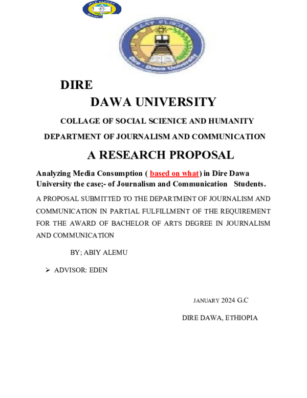 (DOC) DIRE DAWA UNIVERSITY COLLAGE OF SOCIAL SCIENICE AND HUMANITY ...