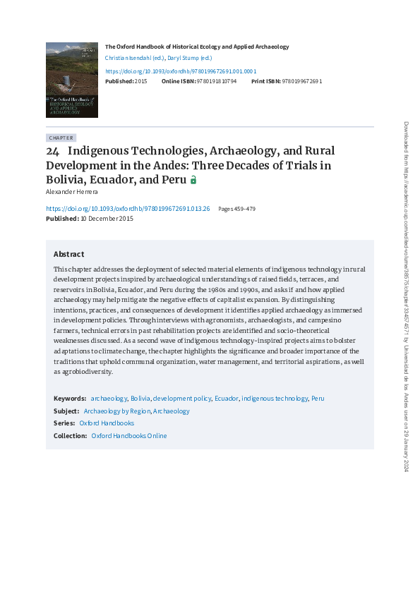 (PDF) Indigenous Technologies, Archaeology, and Rural Development in ...