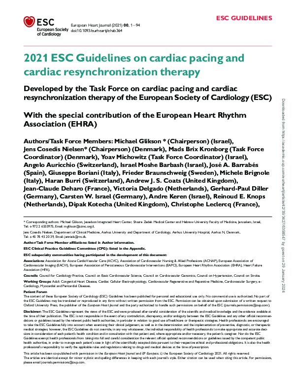 (PDF) 2021 ESC Guidelines on cardiac pacing and cardiac ...