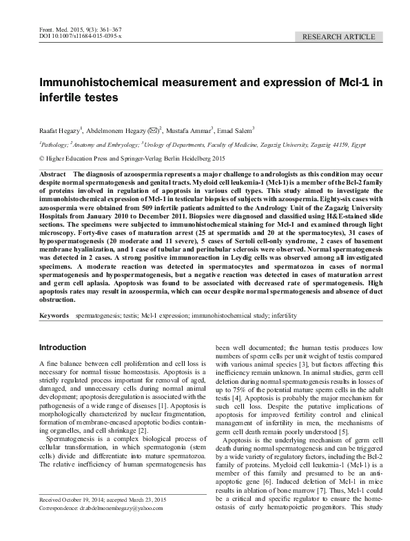 (PDF) Immunohistochemical measurement and expression of Mcl-1 in ...
