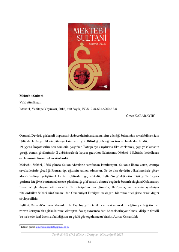 (PDF) Mekteb-i Sultani