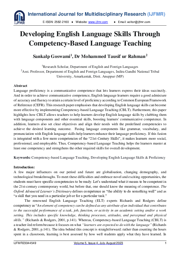 (PDF) Developing English Language Skills through Competency-based ...