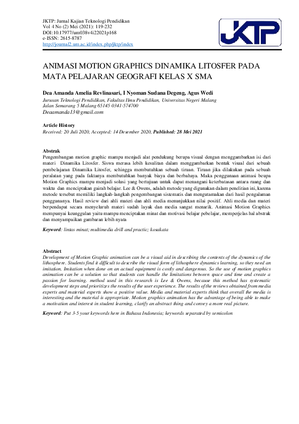 (PDF) Animasi Motion Graphics Dinamika Litosfer Pada Mata Pelajaran ...