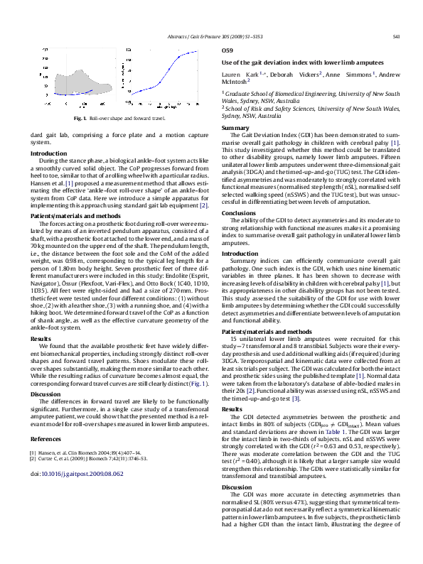 (PDF) Use of the gait deviation index with lower limb amputees