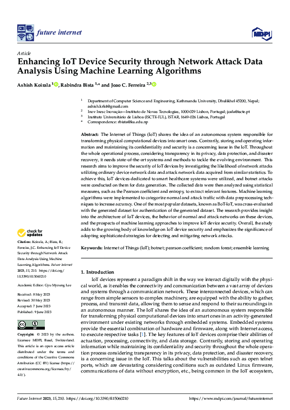 (PDF) Enhancing IoT Device Security through Network Attack Data Analysis Using Machine Learning ...