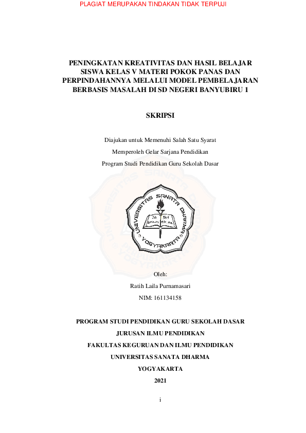 (PDF) Peningkatan Kreativitas dan Hasil Belajar Siswa Kelas V Materi Pokok Panas dan ...