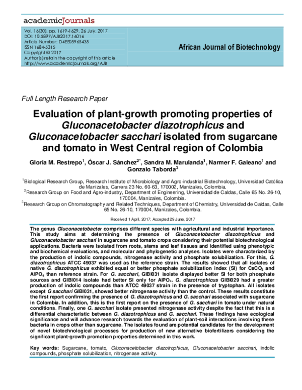 (PDF) Evaluation of plant-growth promoting properties of ...
