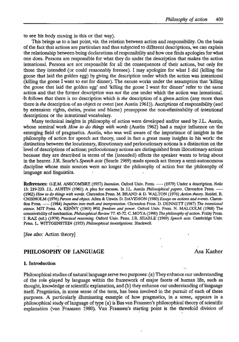 (PDF) Asa Kasher, “Philosophy of Language,” in Jef Verschueren, Jan-Ola ...