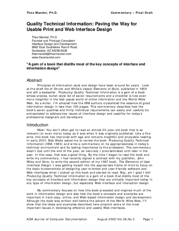 (PDF) Quality technical information