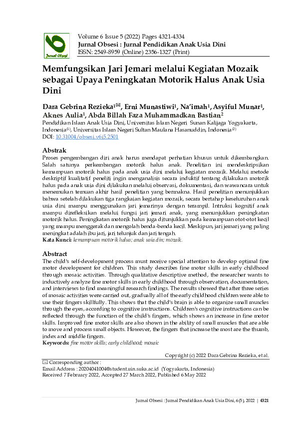 (PDF) Memfungsikan Jari Jemari melalui Kegiatan Mozaik sebagai Upaya Peningkatan Motorik Halus ...