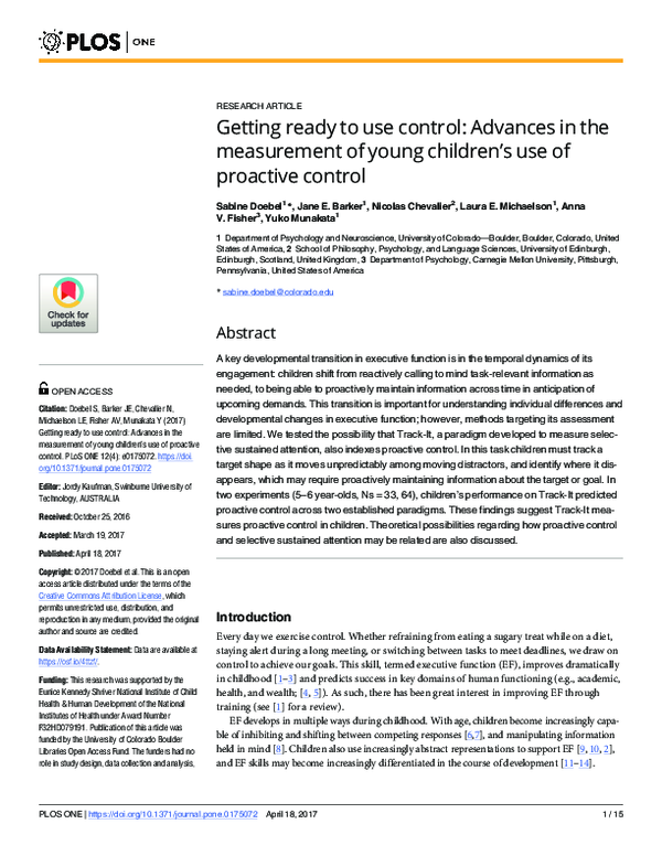 (PDF) Getting ready to use control: Advances in the measurement of ...