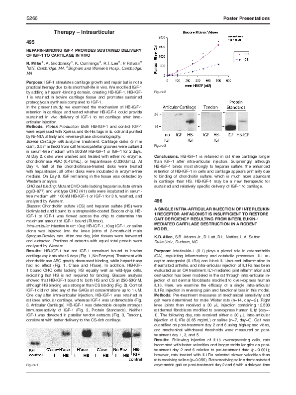 (PDF) 496 a Single Intra-Articular Injection of Interleukin 1 Receptor ...