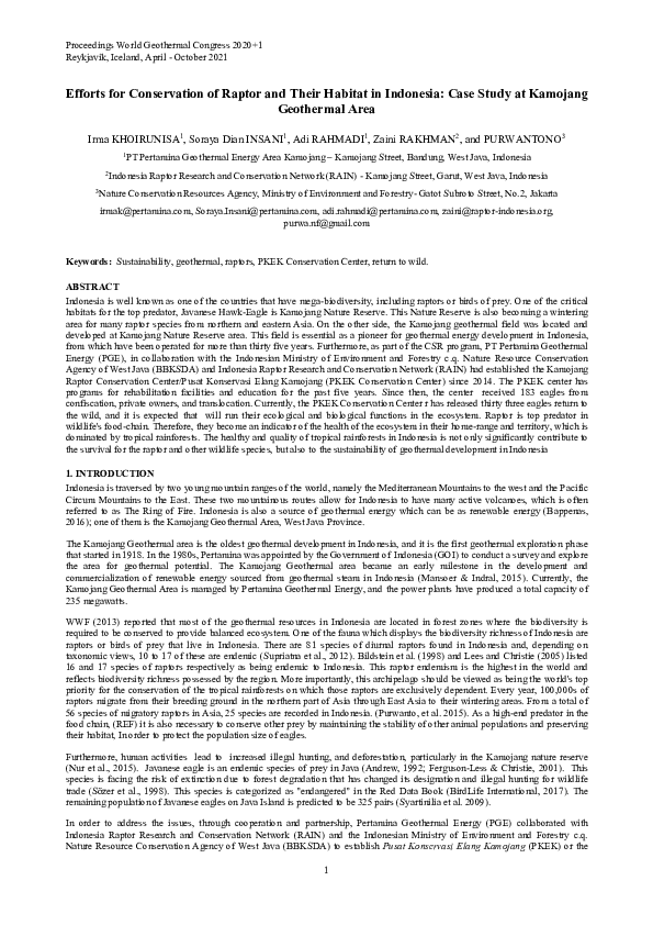(PDF) Efforts for Conservation of Raptor and Their Habitat in Indonesia ...