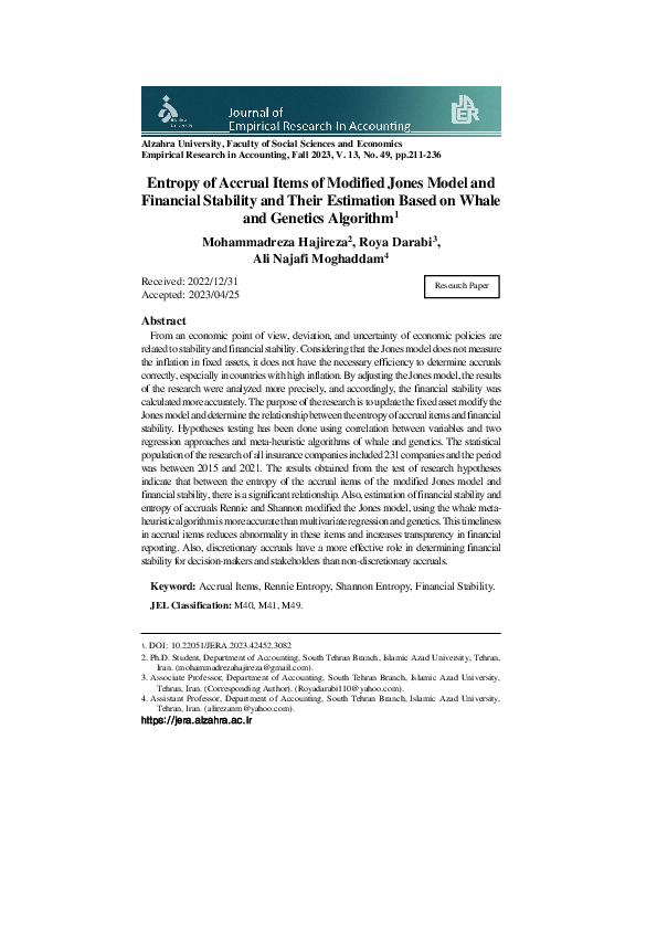 (PDF) Entropy of Accrual Items of Modified Jones Model and Financial ...