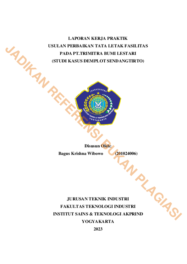 (PDF) LAPORAN KERJA PRAKTIK USULAN PERBAIKAN TATA LETAK FASILITAS PADA ...