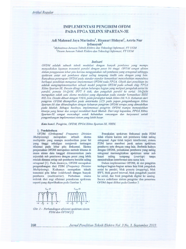(PDF) Implementasi Pengirim Ofdm Padafpgaxilinx SPARTAN-3E
