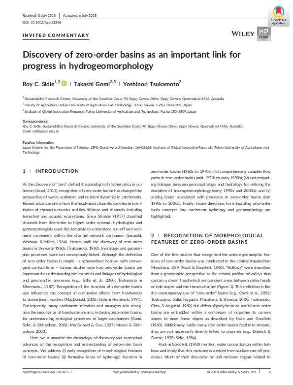 (PDF) Discovery of zero-order basins as an important link for progress ...
